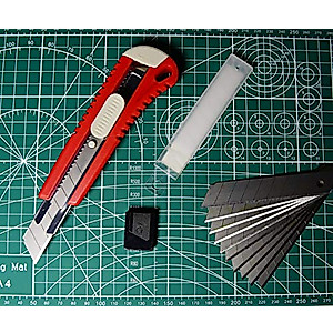 WEKOIL Utility Knives Retractable Box Cutter,18mm Wide Snap Off Blade Knife,11 Carbon Steel Blades,Hobby Art Paper Knives with Comfortable Handle,Heavy Duty for Office Home Warehouse,Red