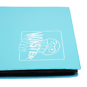 Monster Binder - 9 Pocket Trading Card Album - Matte Blue (Anti-Theft Pockets Hold 360+ Yugioh, Pokemon, Magic The Gathering Cards)