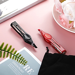 2 Pieces Tweezers with LED Light Hair Removal Lighted Tweezers Makeup Tweezers with Light Tools for Men Women Precision Eyebrow Eyelash Hair Removal Tweezers Stainless Steel Tweezers (Black, Red)
