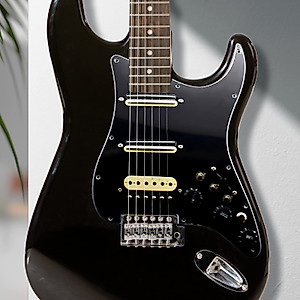 Colaxi Guitar Pickup Replacement Sturdy Easy Installation Loaded Prewired Pickup Pickguard Practical White Durable for Electric Guitar Parts, Black with Switch