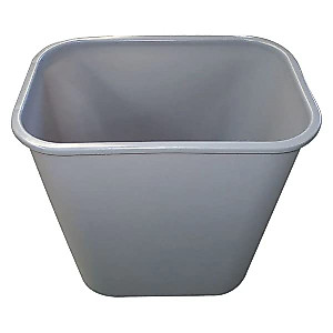 MDMprint 10 gal. Plastic Rectangular Trash Can, Gray