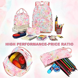 CAMTOP School Backpacks for Teen Girls Lightweight Elementary Middle Backpack Bookbags Set Medium(17 Inch,Tie Dye)