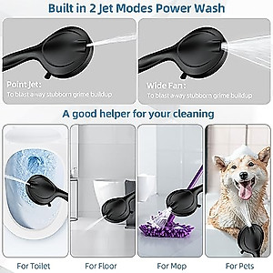 Shower Heads with Handheld Spray Combo, 10" Rain High Pressure Shower Head with 11" Extension Arm, 10 Modes Detachable Shower Built-in Power Wash with 59" Hose, Height & Angle Adjustable, Matte Black