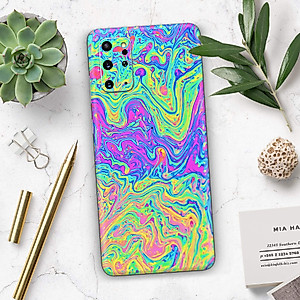 DesignSkinz Neon Color Swirls V2 Protective Vinyl Decal Wrap Skin Cover Compatible with The Samsung Galaxy S20 (Screen Trim & Back Glass Skin)