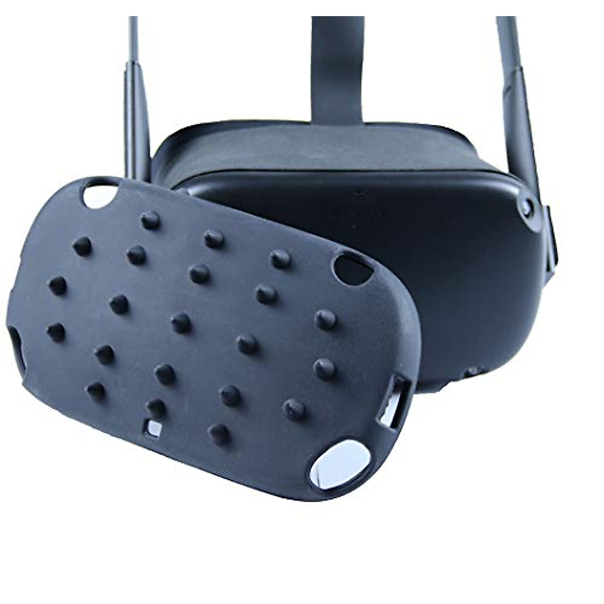 Eyglo Head Strap Pad & Face Cover & Protective Cover & Controller Grip Cover Strap for Oculus Quest VR Accessories Sweatproof Anti-Drop Comfort Set (Red) (Black)