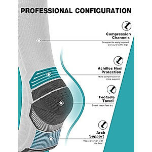 SONORAN 2 Pairs Compression Socks for Men & Women 20-30 mmHg Graduated Compression Socks Knee High Best Support for Running, Travel, Athletic L/XL（Gray Green）