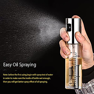 VCHOMY Oil Sprayer for Cooking, 100ml Kitchen Accessory Glass Olive Oil Sprayer Bottle for Air Fryer, Salad,Baking,Roasting and BBQ (Oil Sprayer with Funnel)