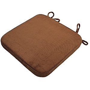 ZYHOONE Seat Cushion for Kitchen Chairs with Ties - Indoor Square Thick No Slip Chair Cushion and Pad fit Wooden Metal Chair with Linen Machine Washable Cover [16 X 16 X 2 Inches] - Red