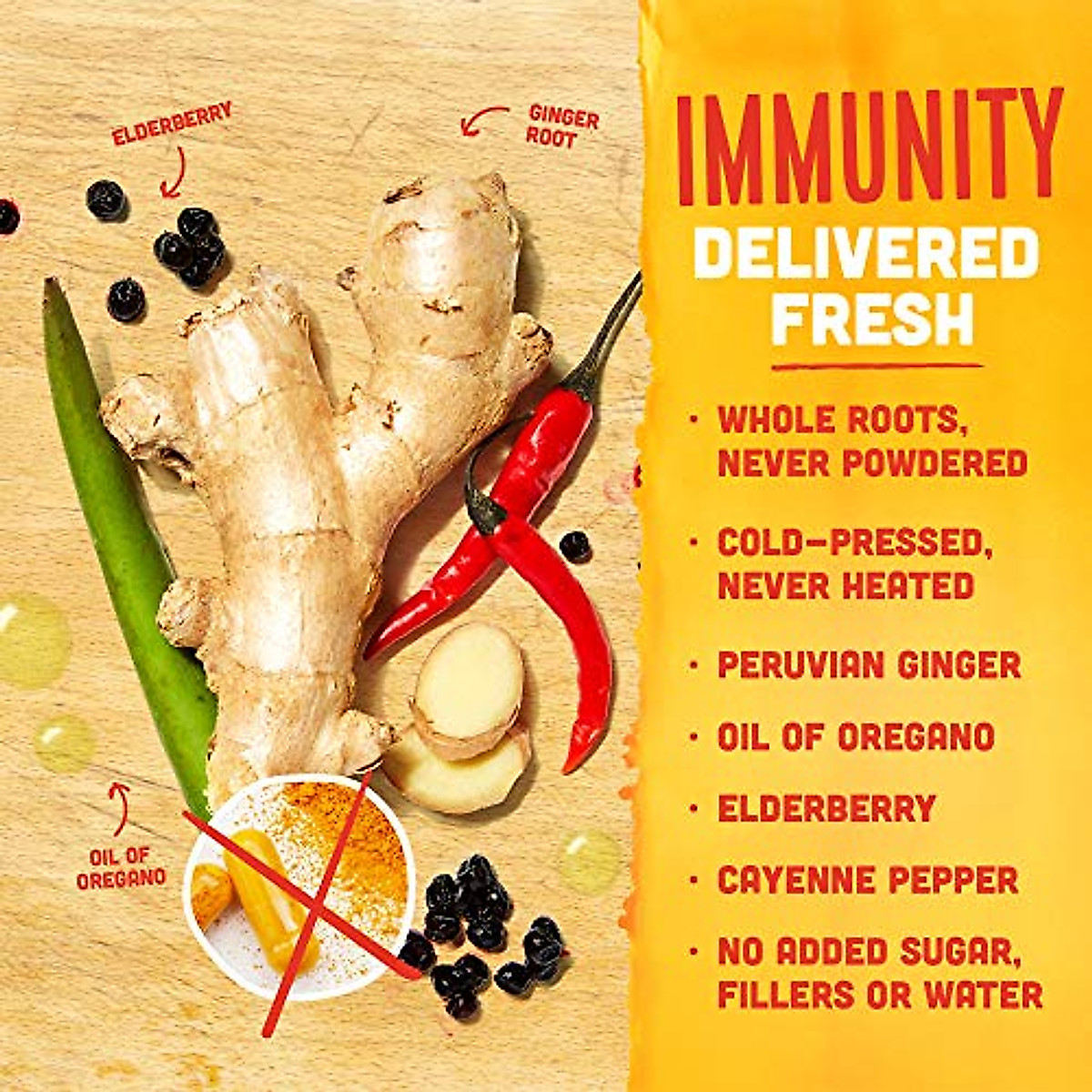 Vive Organic Wellness Rescue Shot, Ginger, Elderberry & Oil of Oregano, 2 Oz