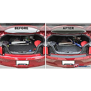 Rear Bumper Scuff Scratch Protector 2015-2017 Compatible with Ford Mustang 1pc Paint Shield Cover Black Peel and Stick Install