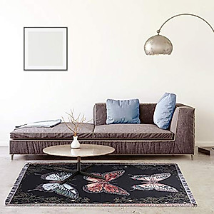 YunTu Butterfly Throw Blanket Big Woven Butterfly Blankets Cover for Couch Chair Furniture 50x70 inches Butterfly Gifts for Women