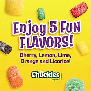 Wonka Chuckles Original, Jelly Sugar-Coated Candies, Fruit Flavored Candy, 2 Ounce Bars (Pack of 24)