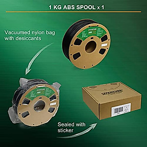 OVERTURE ABS Filament 1.75mm, ABS 1kg Spool (2.2lbs),3D Printer Filament,Dimensional Accuracy +/- 0.03 mm, Fit Most FDM Printer (Black 1-Pack)