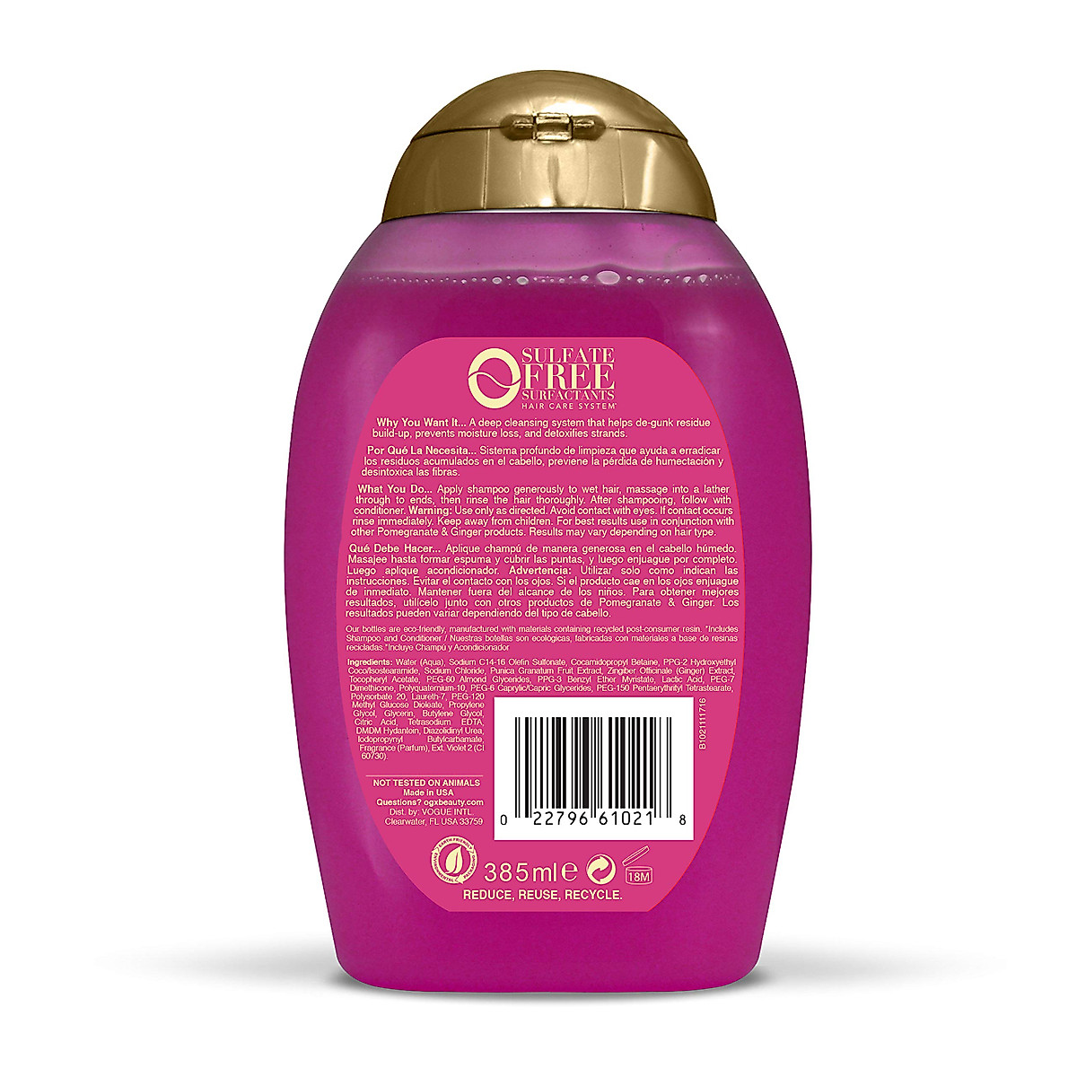 OGX Detoxifying + Pomegranate & Ginger Shampoo, 13 Ounce