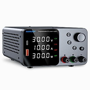 DC Power Supply, 30V 10A Bench Power Supply with Encoder Adjustment, 5V/3.6A USB&Type-C Quick-Charge, Variable Power Supply with Output Enable/Disable Button, Short Circuit Alarm (0-30V 0-10A)