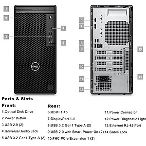 Dell 2023 OptiPlex 3000 Full Size Tower Business Desktop, Intel Hexa-Core i5-12500 up to 4.6GHz (Beat i7-11700), 64GB DDR4 RAM, 4TB SSD, DVDRW, Ethernet, WiFi Adapter, KB& Mouse, Windows 11 Pro