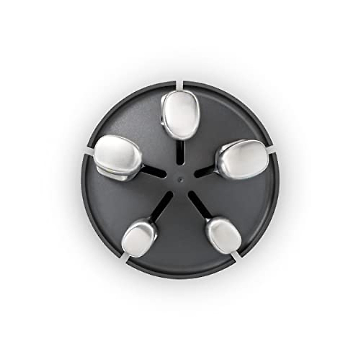 Joseph Joseph Elevate - Steel Knives Carousel 5-Piece Set with Rotating Stainless-Steel Knife Block, Japanese Stainless-Steel Blades, Fingerprint-Proof Coating and Non-Slip Base, Kitchen Accessories