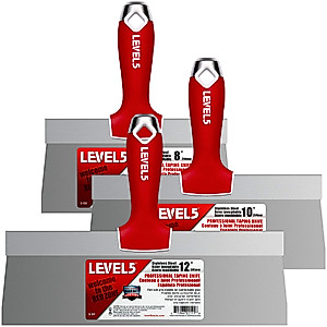 LEVEL5 Stainless Steel Taping Knife 3-Pack w/Soft Grip Handles | 5-619