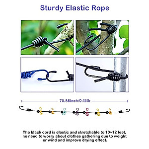 GOJUSO Elastic Clothesline for Travel 70.86 Inch Portable Camping Storage Travel Hanging Clothes Line Cool Gadgets for Rv Camp Picture