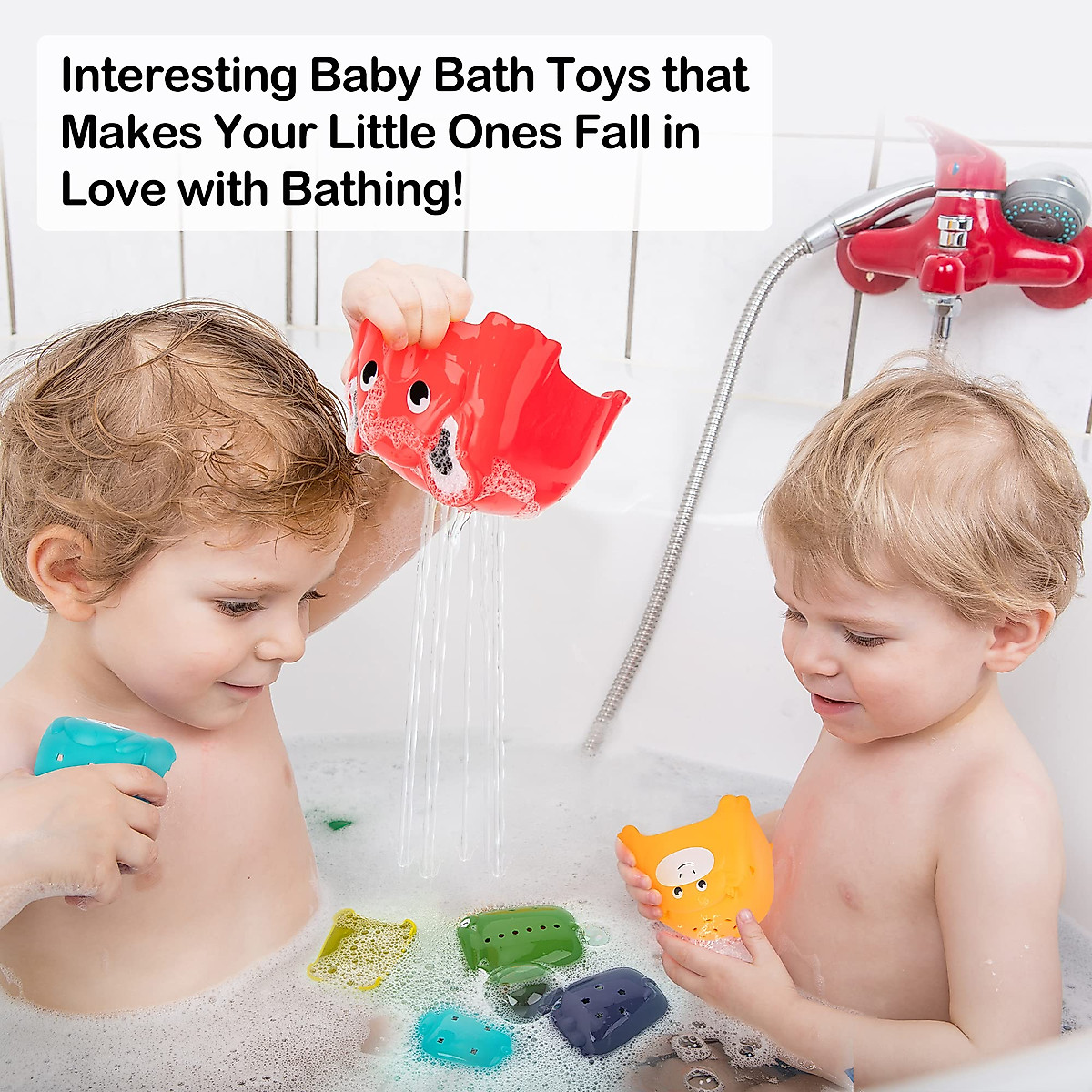 EINSTEM Toddler Toys Age 1-2, 2-4, Animal Stacking Cups, Baby Toys for Boys and Girls Learning Sorting and Building Blocks, 8 Pieces