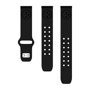 Game Time Pittsburgh Steelers Engraved Silicone Watch Band Compatible with Samsung and More (22mm Black)