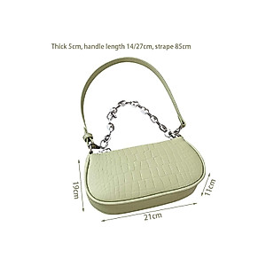 Small Pu Shoulder Bag, Crocodile Pattern Handbag Zipper, Retro Women