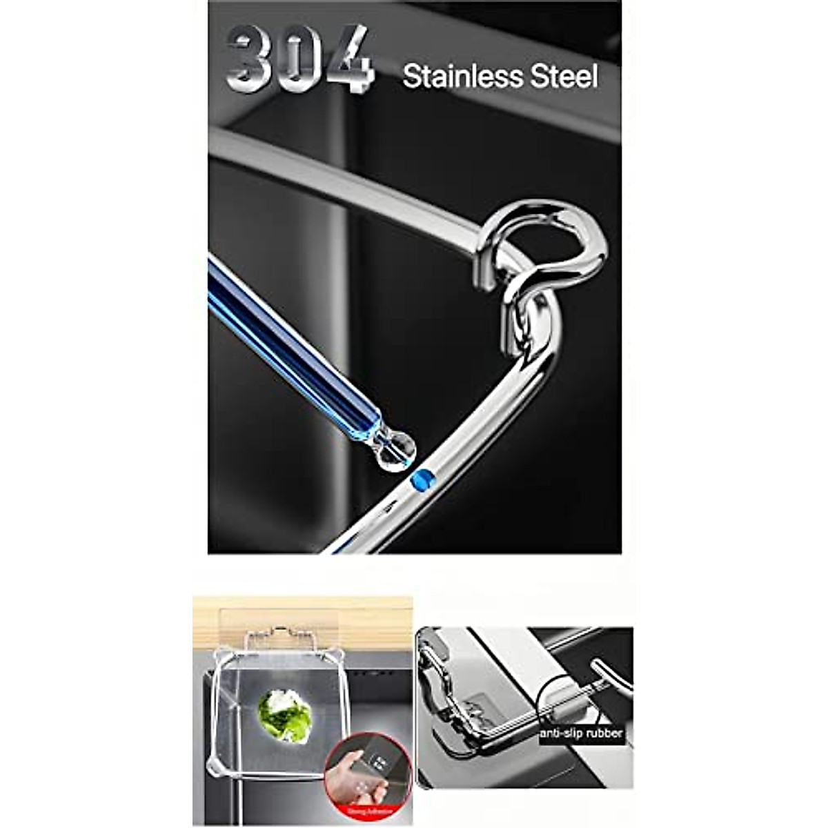 EPIPHANY Food Catcher for Kitchen Sink,Stainless Steel Sink Filter with 100 Kitchen Sink Strainer Disposable for Collecting Kitchen Food Waste