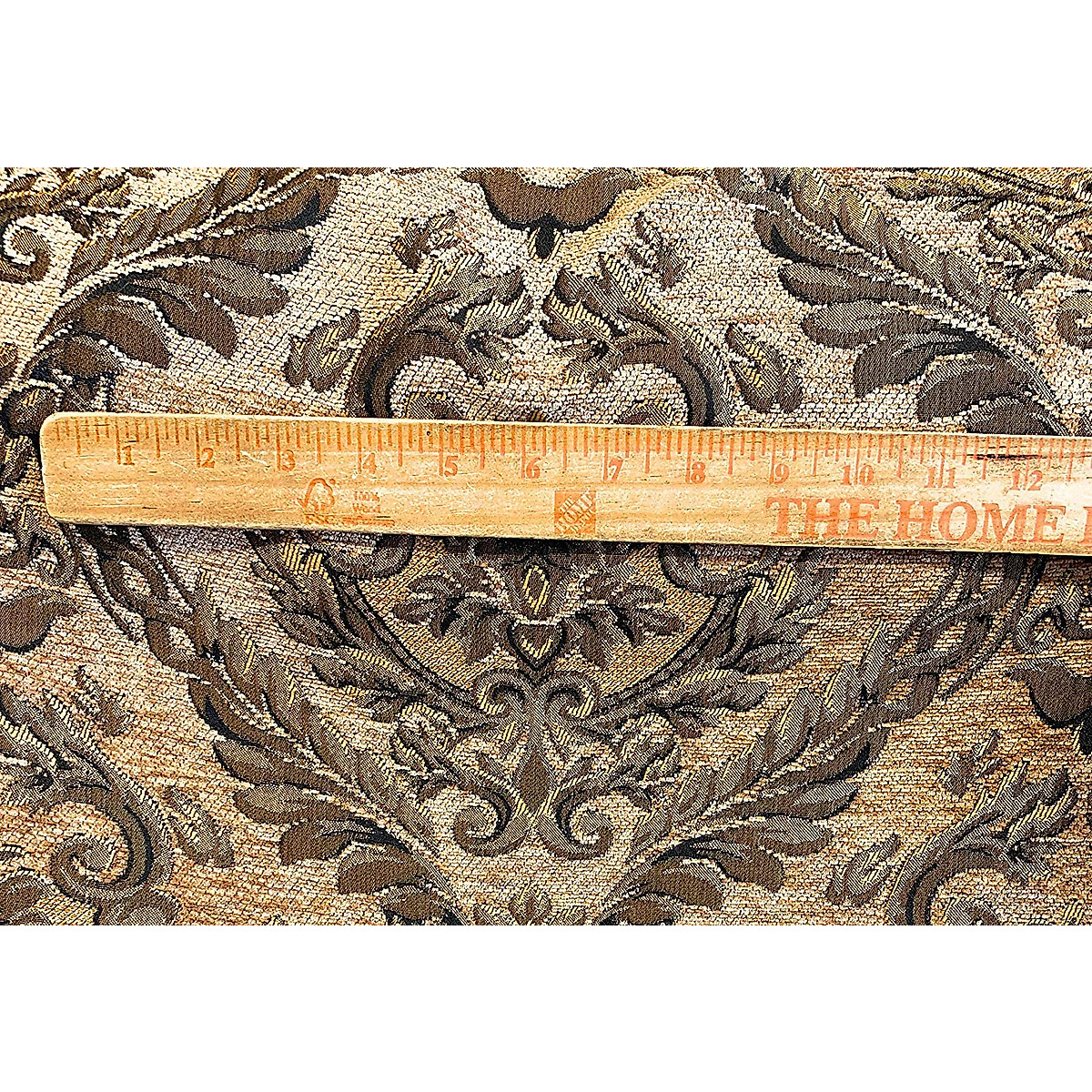 Damask Tapestry Chenille Fabric - Upholstery Fabric, L.Gold - 60" Width - Sold BTY