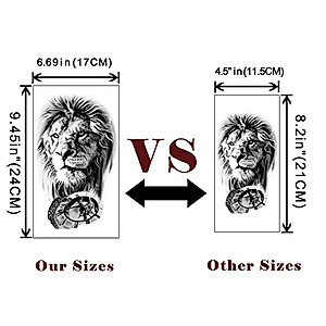 Yazhiji 36 Sheets Temporary Tattoos Stickers, 12 Sheets Fake Body Arm Chest Shoulder Tattoos for Men or Women with 24 Sheets Tiny Black