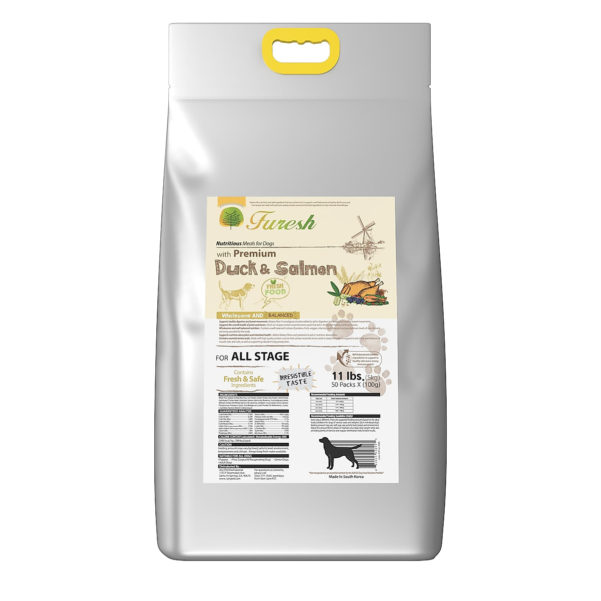 Alpha Dog Series FURESH Premium Natural Dry Dog Food Kibble | Duck + Salmon Recipe | Limited Ingredients | Natural Balance Dog Food Small Dogs, Puppies + Medium Breeds | All Stages (11 lbs.)