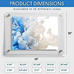Displaybug Acrylic Frame – Standoff Floating Frame for Photos, Diplomas, Certificates, Posters – Modern and Minimalist Acrylic Picture Frame for Home and Office – Portrait or Landscape (22x28)