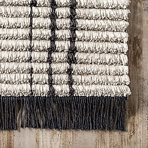 nuLOOM Tayah Soft Shag Moroccan Diamond Fringe Area Rug, 5' 3" x 7' 6", Beige