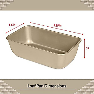Glad Loaf Baking Pan Nonstick - Heavy Duty Metal Bakeware for Bread and Cakes, 9.5 x 5.5 x 3 inches