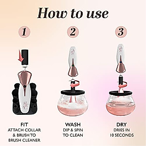Selene Professional and Electric Makeup Brush Cleaner and Dryer Machine with Automatic Brush Spinner to Quickly Wash and Dry Cosmetic Brushes - Cleaning Tool for Makeup Brushes Set