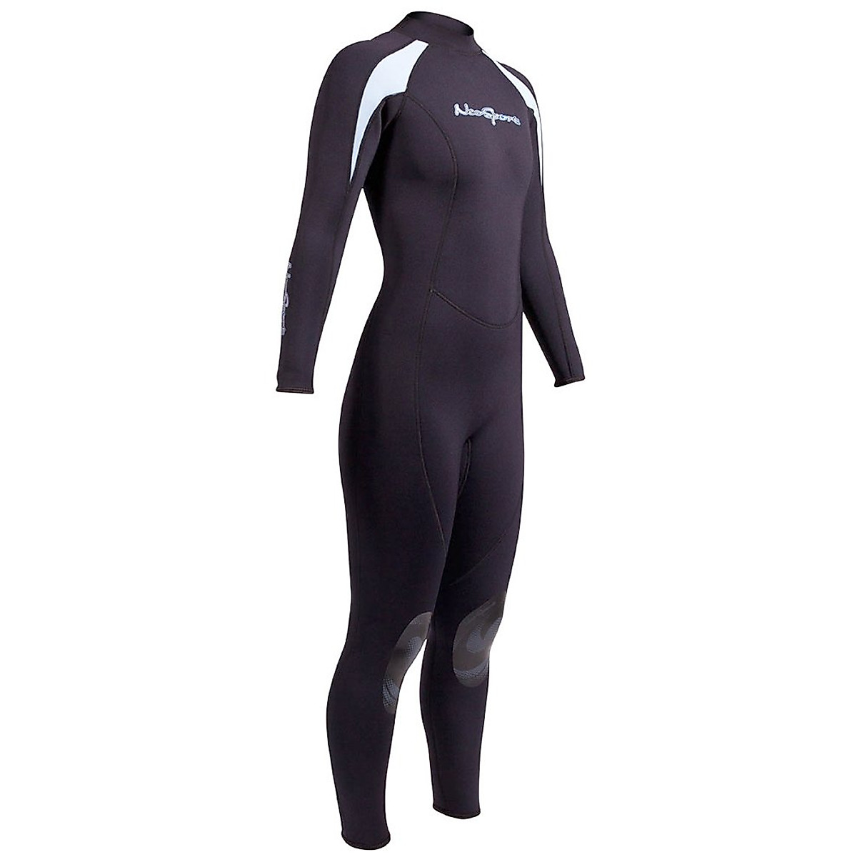 NeoSport Wetsuits Women's XSPAN 5mm Full Jumpsuit, Powder Blue Trim, 10 - Diving, Snorkeling & Wakeboarding