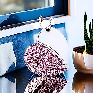 EcooDisk 64GB USB 3.0 Flash Drive Diamond Heart with Necklace Memory Stick High Speed Data Storage Pink