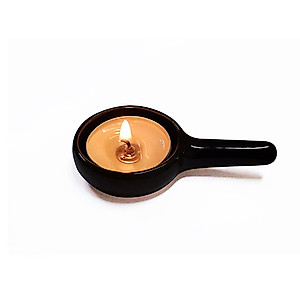 4Pcs Ceramic Candle Spoon Tray Holder Tealight Wax Warmer Little Candle Spoon Replacement Fragrance Aromatherapy Furnace Accessories, Black