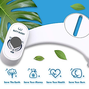 BUTT BUDDY (2 Pack) - Bidet Toilet Seat Attachment & Fresh Water Sprayer (Easy to Install | Non-Electric | Self-Cleaning Nozzle | Gentle Wash | Save Paper & Money | Healthy Life, Sanitary Bathroom)