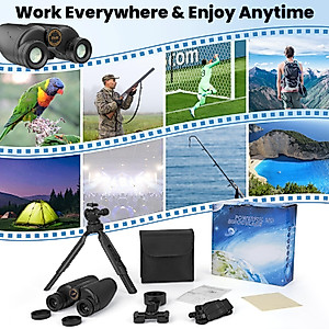 25X30 HD Binoculars for Adults with Universal Phone Adapter,Tripod and Tripod Adapter- Large View Waterproof Binoculars with Super Bright for Bird Watching,Hunting,Theater and Concerts