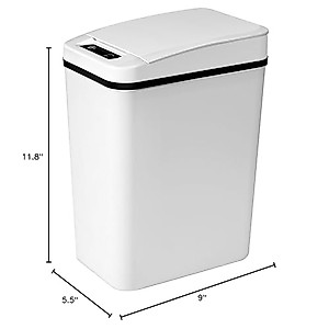 xfyoeg Bathroom Smart Touchless Trash Can 2.5 Gallon Automatic Motion Sensor Rubbish Can with Lid Electric Waterproof Narrow Small Garbage Bin for Kitchen, Office, Living Room, Toilet, Bedroom,