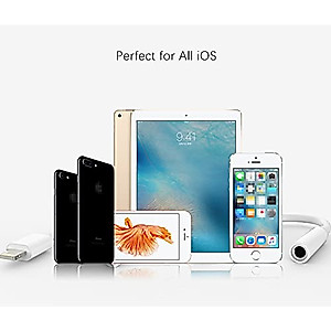 3 Pack Lightning to 3.5mm Headphone Jack Adapter MFi Certified, Connector Aux Audio Adapter iphone Adapter White Support for iPhone 7/7P/8/8P/X/XS/11/11 PM/12/12PM/13/13PM Compatible iOS 10.3 or Later