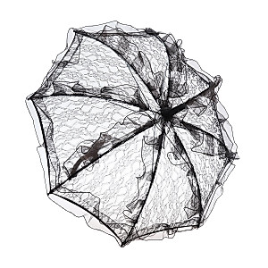LUOEM Wedding Lace Parasol Umbrella Wedding Bride Umbrella Black Umbrella Photo Prop for Wedding Bridal Decoration - Size Small
