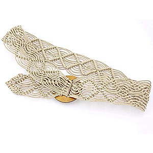 Cinlan Women's Bohemian Style Rope Braid Waist Belt (Style19), Medium