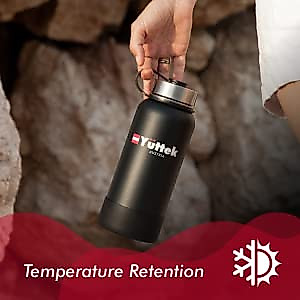 YUTTEK Insulated Water Bottle with Straw Lid-Stainless Steel Reusable waterbottle for Gym, Office, School, sports & Travel,Double Walled bottles with 3 Lids & straw for Men, Women, kids and adults