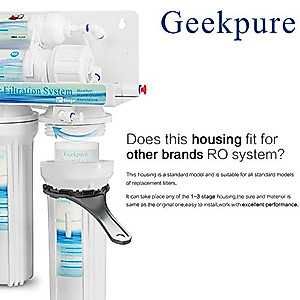 Geekpure 10 Inch Reverse Osmosis Water Filter Housing for RO Filtration System-1/4" Port-Fit for 2.5"x10" Filters (1)