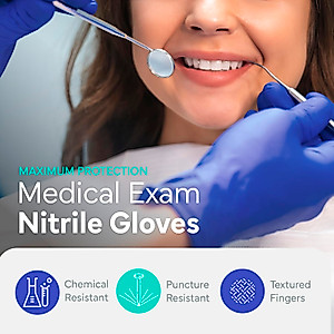 OWELL Nitrile Gloves Disposable Latex Free Medical Exam Gloves Powder Free Nitrile Gloves X-SMALL Disposable Gloves Rubber Gloves Disposable Medical Gloves Latex Free Gloves X-SMALL - 100 Count