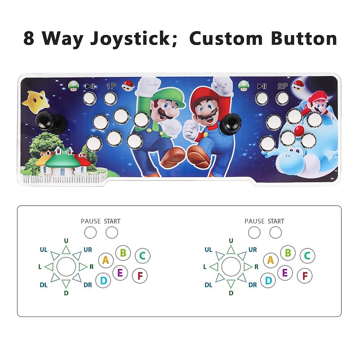 FVBADE [30000 Games in 1 70S Pandora Box Arcade Game Console Compatible PC & Projector & TV,3D Games 1-4 Players Double Joystick Favorite List Game Category Save/Search/Hide/Pause/Delete Games.