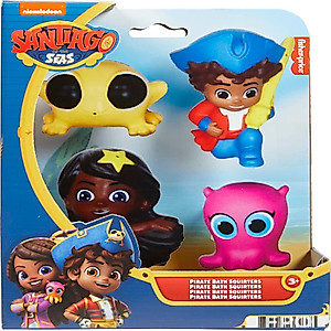 Fisher-Price Santiago of The Seas Pirate Bath Squirters Toys with Santiago Kiko Lorelai & Cecilia for Preschool Kids Ages 3+ Years