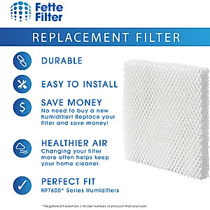Fette Filter - Filter T Humidifier Wicking Filters Compatible with Honeywell HFT600T HFT600PDQ for Honeywell Tower Humidifier HEV615 Series & HEV620 Series. Includes 6 Replacement Filters.