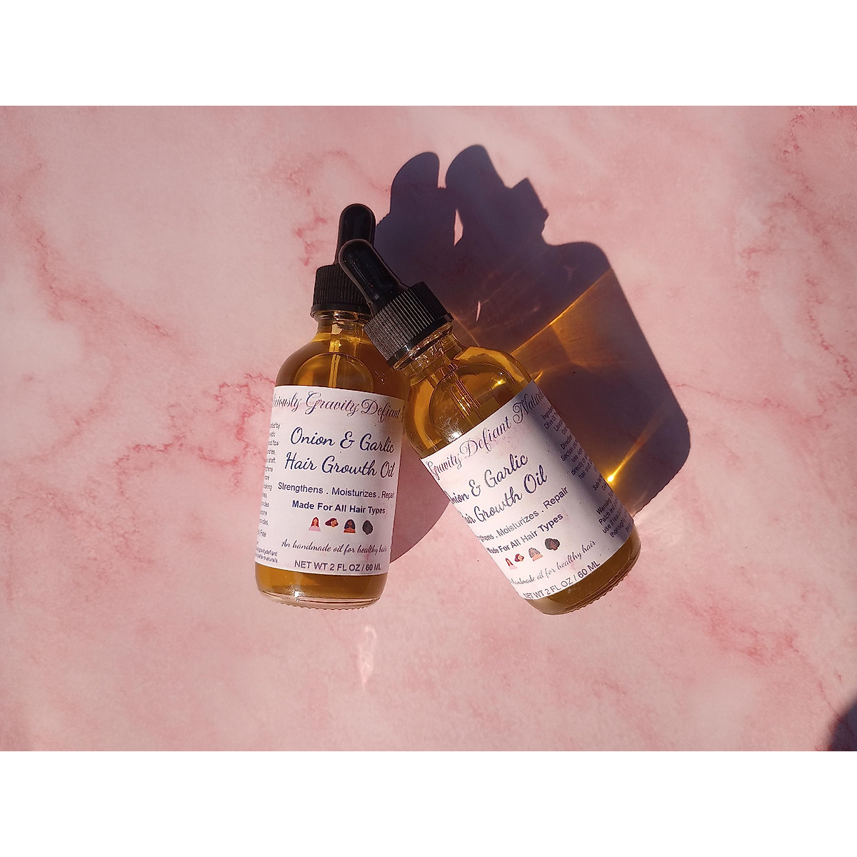 All-Natural Red Onion & Garlic Ayurvedic Hair Growth Oil Reduce Hair Shedding, Great Hair & Scalp Moisturizer, Herbal Hair Growth Oil For Frizzy, Dry, Curly, Damaged Hair- Safe for Dreadlocs, Color Treated Hair, Mens, Womens & Children's Hair